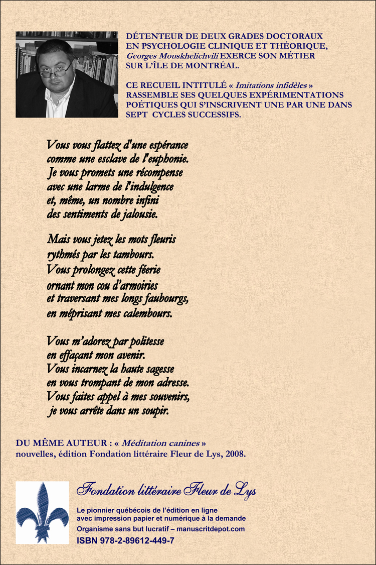 LIVRE : Imitations infidèles - Quelques poèmes tardifs, Georges ...